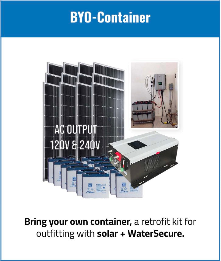 Instant Off-Grid™ Shipping Containers with Solar and Batteries and AC+ ...